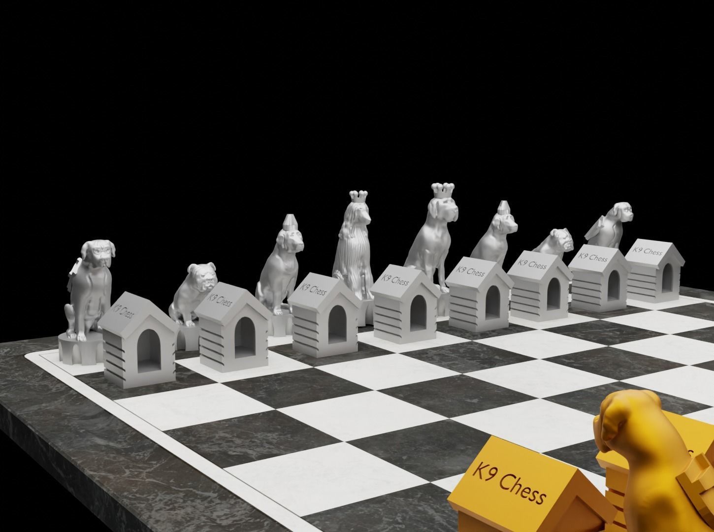 Dog Chess Set - Animal Dog 6 Different Chess Pieces 3D model 3D ...
