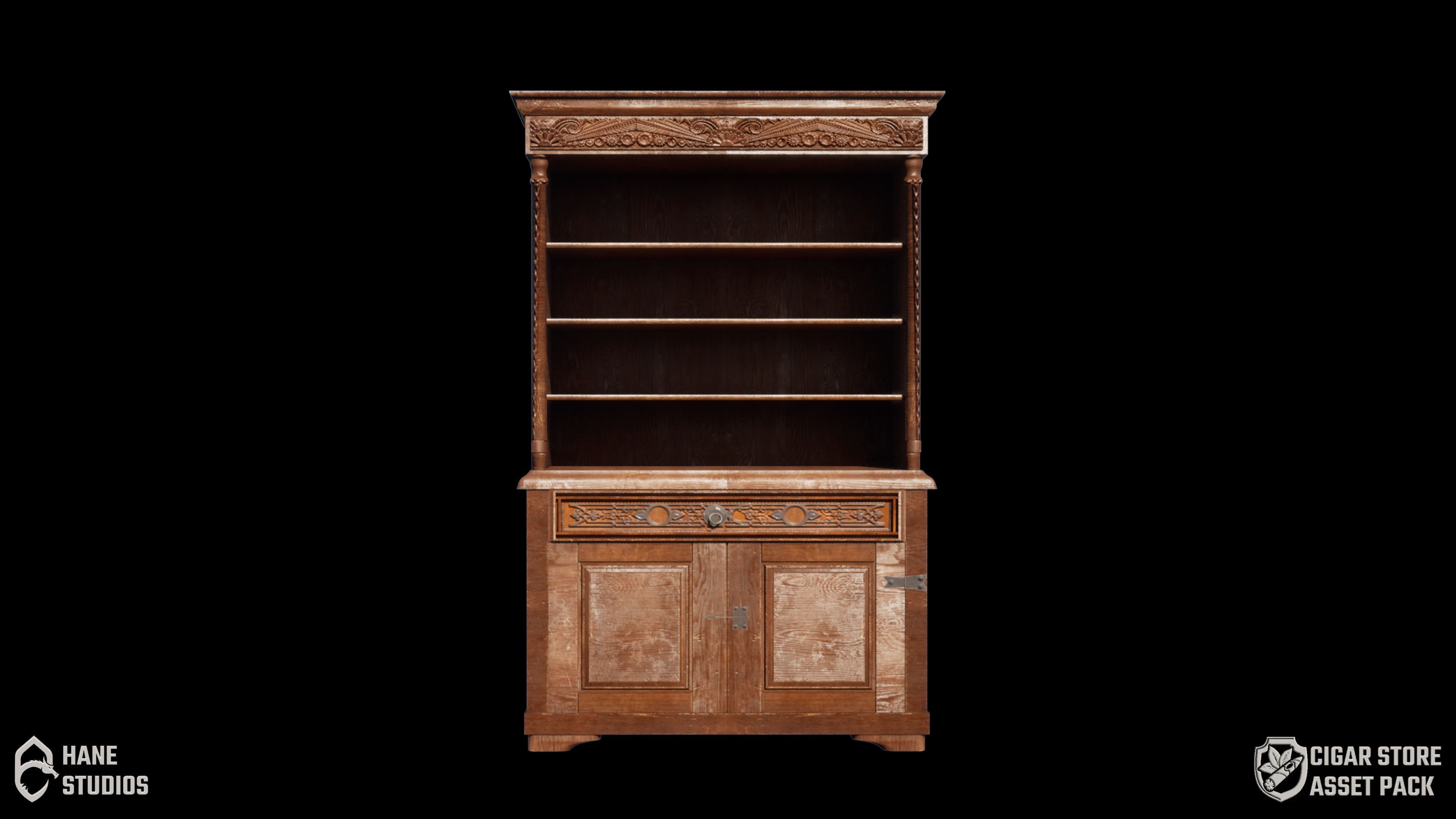 3D model Vintage Bookshelf - Cabinet - Classic VR / AR / low-poly ...