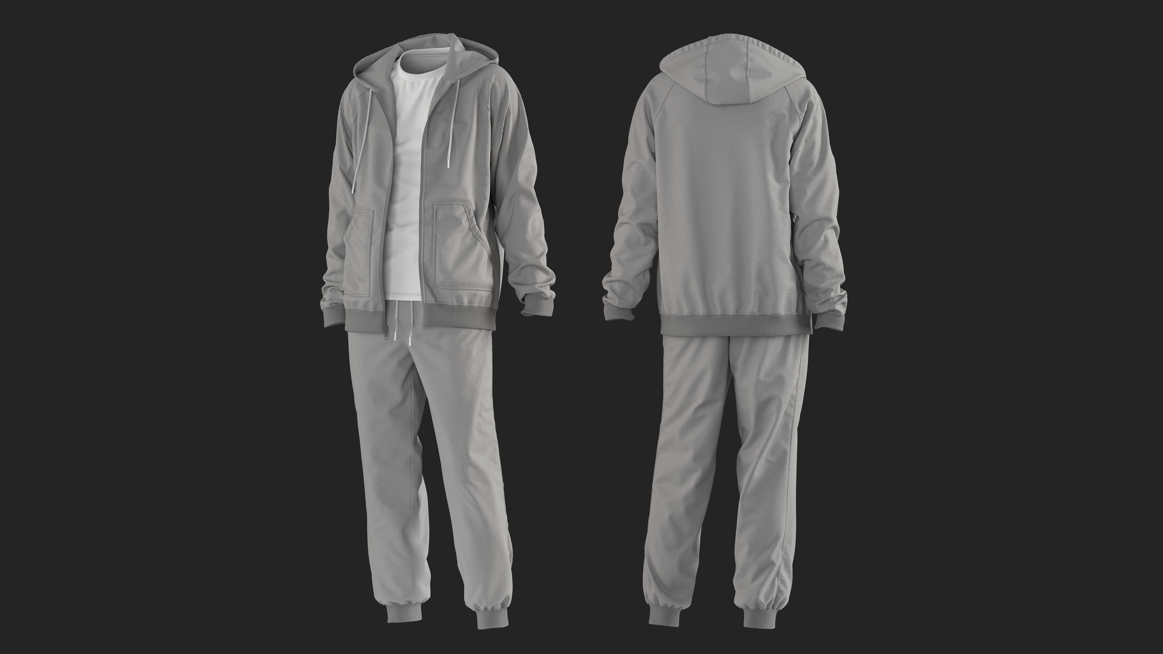 Tracksuit Marvelous Designer project and OBJ 3D model | CGTrader