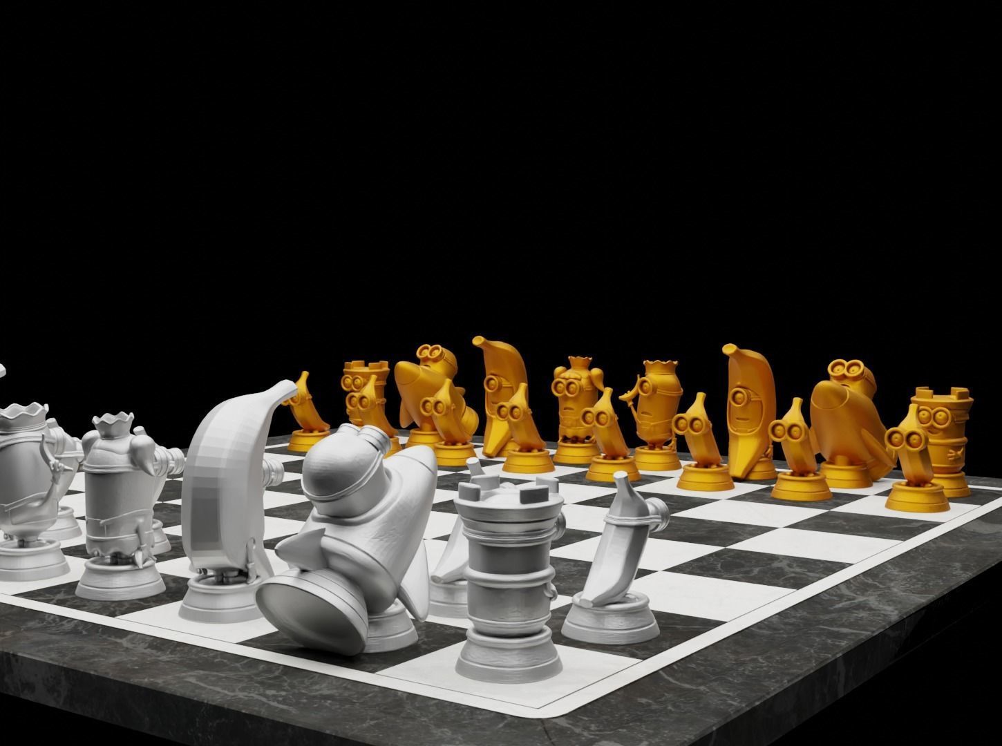 Minions Chess Set - Minions Characters 6 Different Chess Pieces free 3D ...