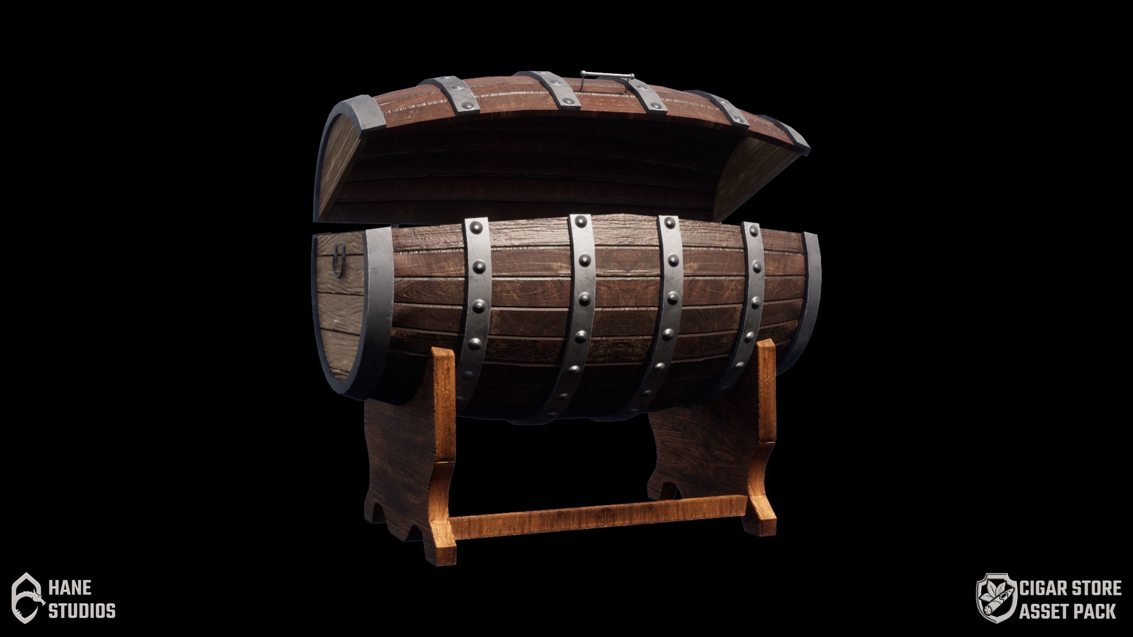 3D model Vintage Drink Case Barrel - Classic VR / AR / low-poly | CGTrader