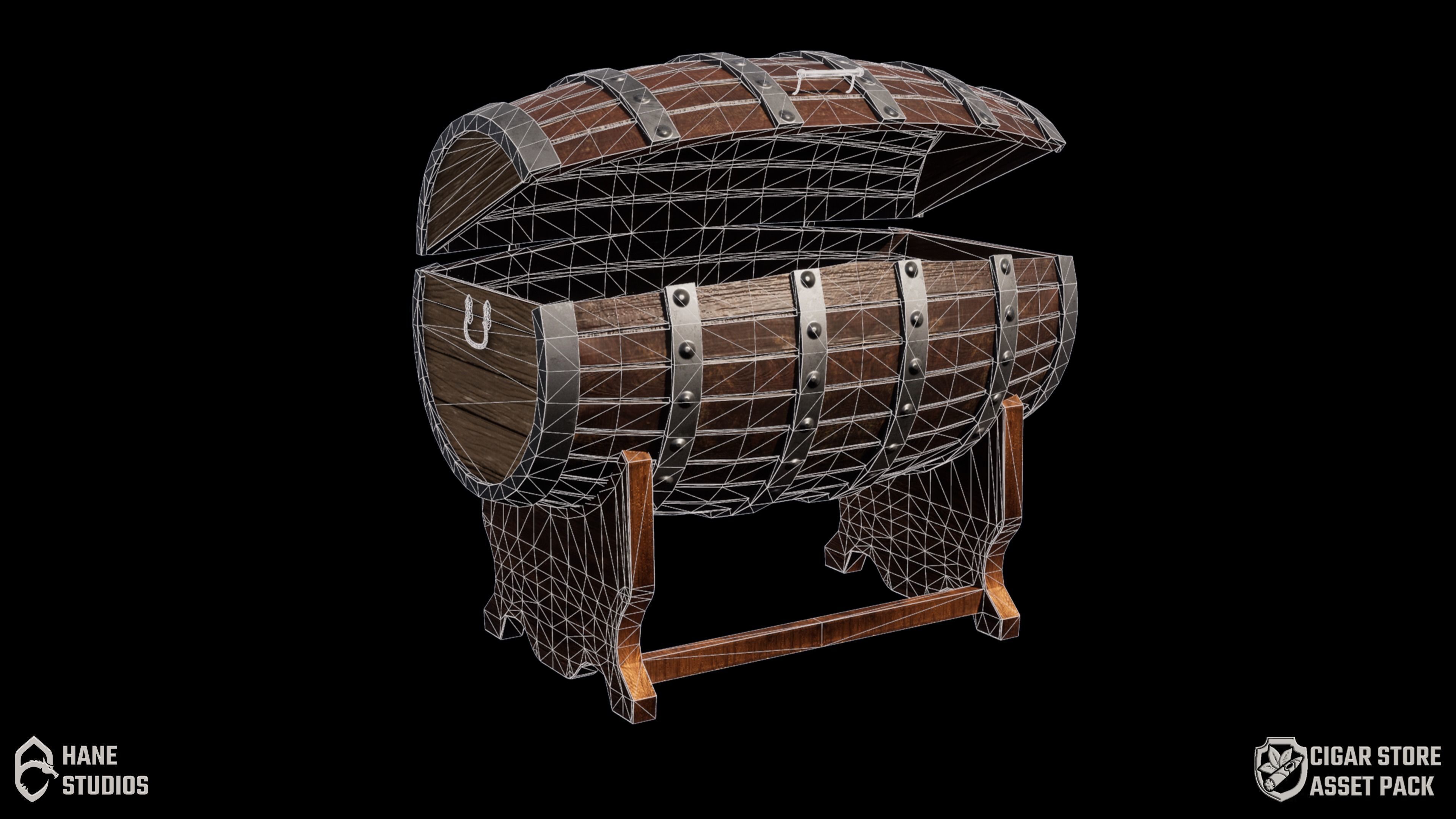 3D model Vintage Drink Case Barrel - Classic VR / AR / low-poly | CGTrader