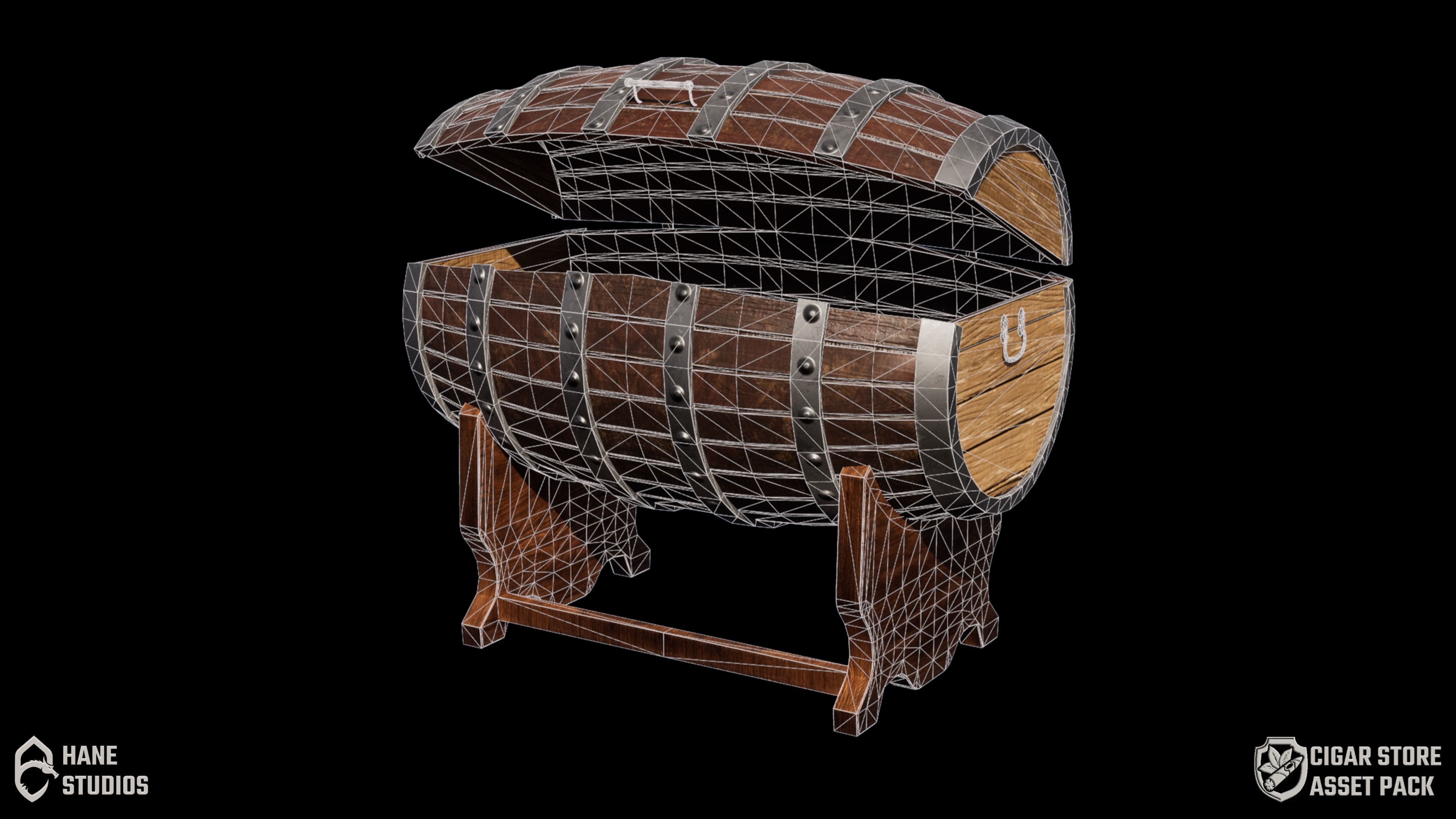 3D model Vintage Drink Case Barrel - Classic VR / AR / low-poly | CGTrader