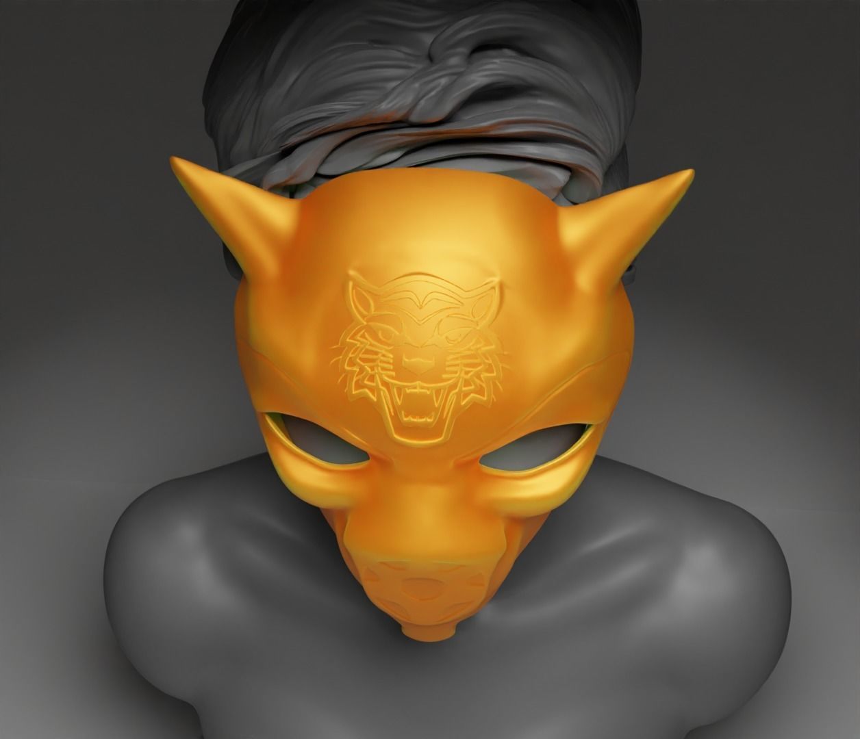 Tiger Concept Face Cosplay Mask 3D model 3D printable | CGTrader