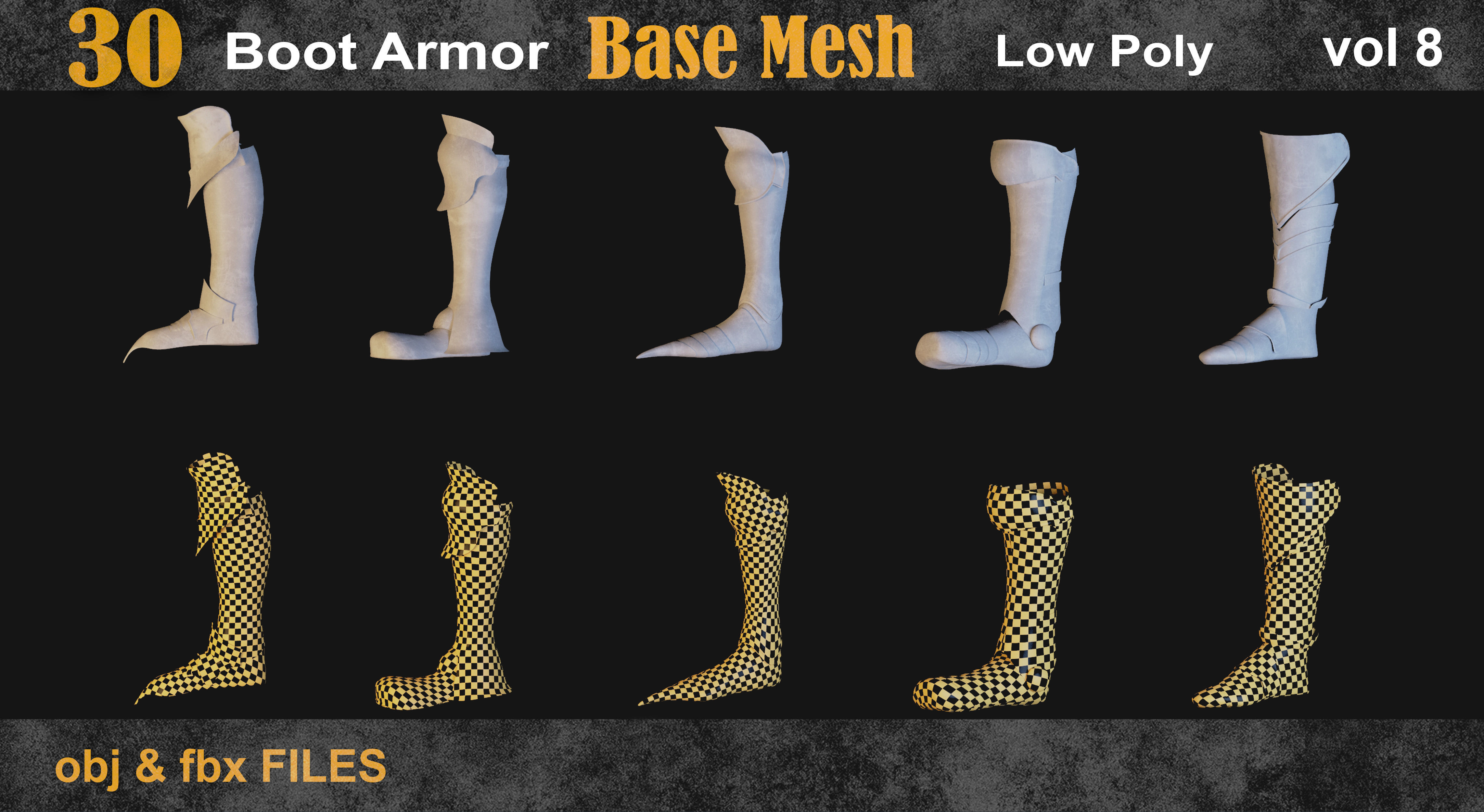 3D model 30 Boot armor Base Mesh vol 8 VR / AR / low-poly | CGTrader