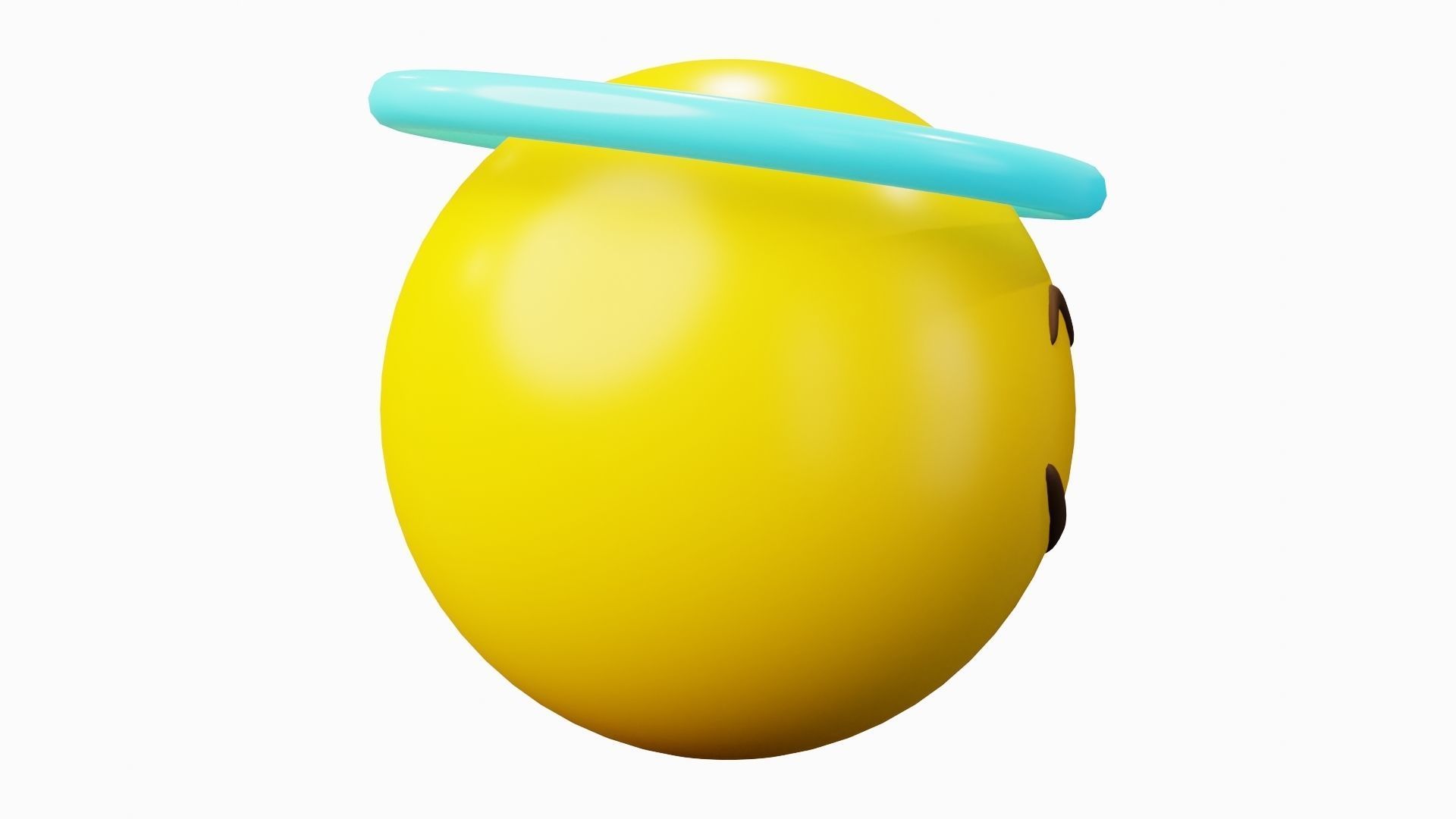 Smile Angelic Halo yellow ball Emoji or Smiley 3D model | CGTrader