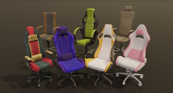 Gaming chair collection gamer streamer chair pack colorful VR / AR ...