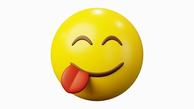 Yummy Face Emoticon Emoji or Smiley 3D model | CGTrader