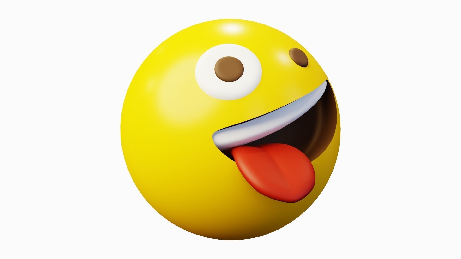 Silly Face Emoticon Emoji or Smiley 3D model | CGTrader