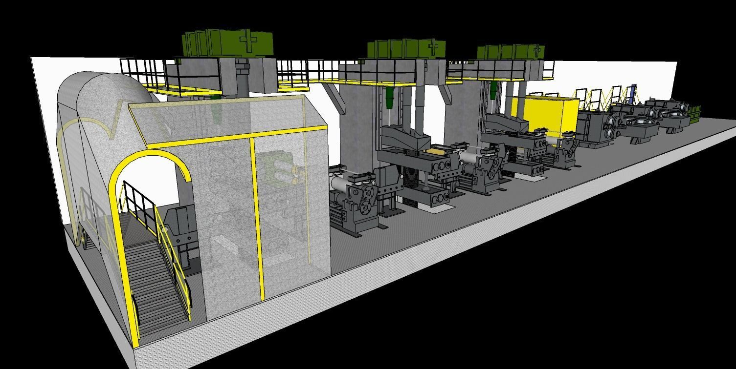 Trem de Desbaste--Roughing train 3D model | CGTrader