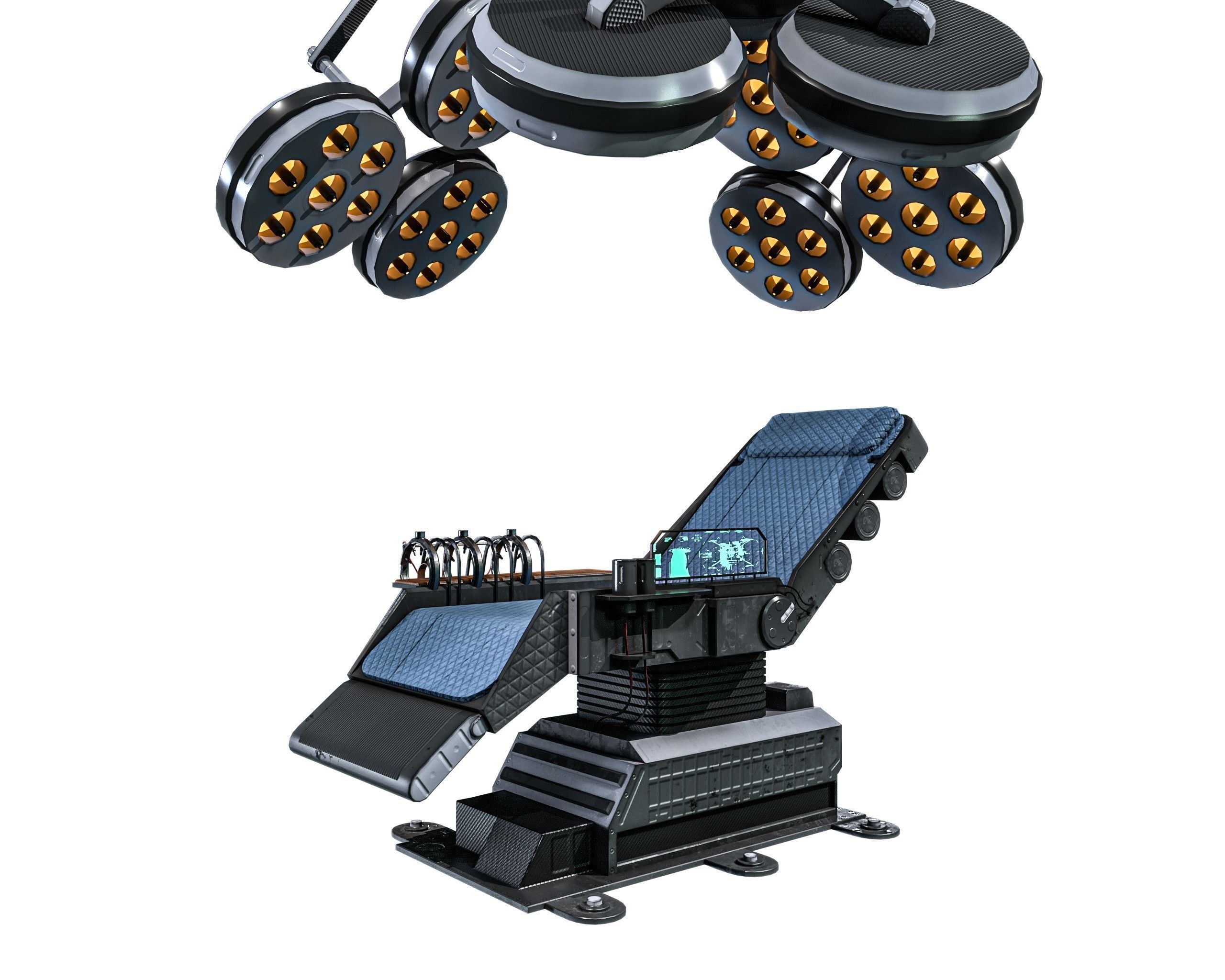 3D model Sci-fi Medical Lab Chair VR / AR / low-poly | CGTrader