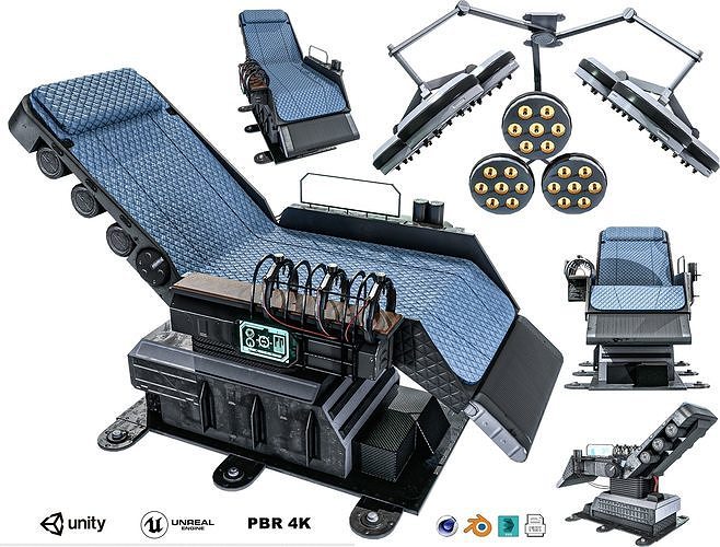 3D model Sci-fi Medical Lab Chair VR / AR / low-poly | CGTrader
