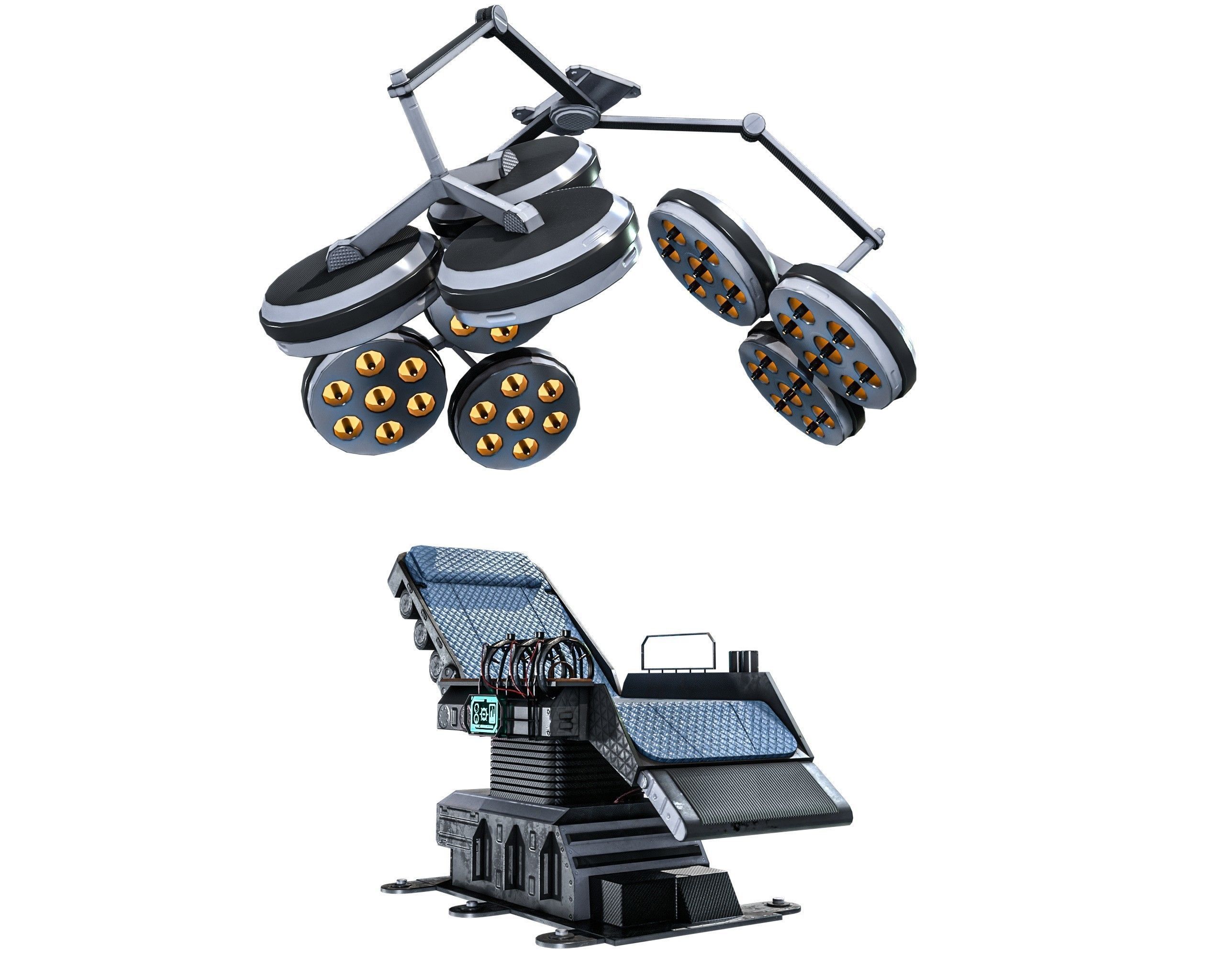3D model Sci-fi Medical Lab Chair VR / AR / low-poly | CGTrader