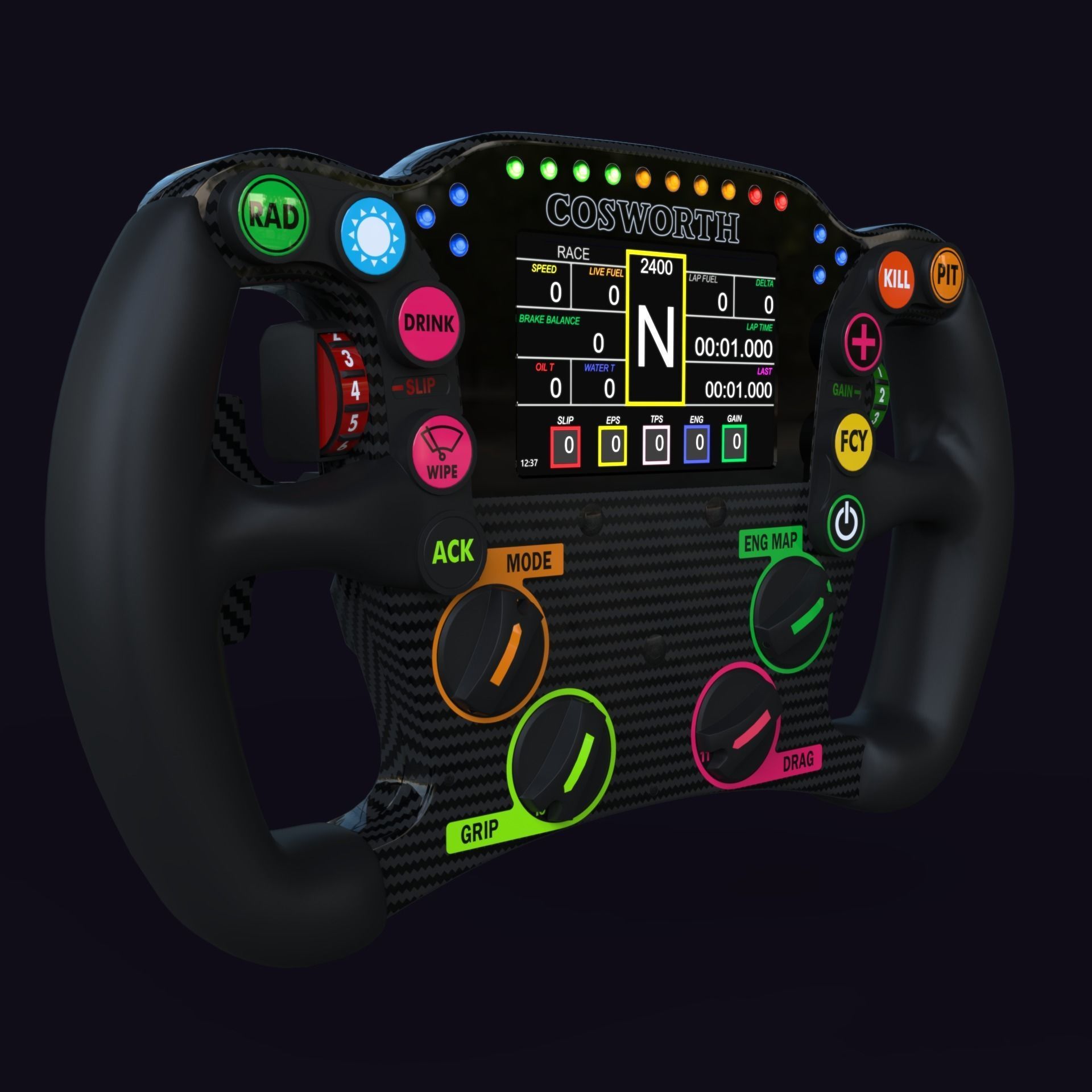 3D model Cosworth CCW MK2 Steering Wheel VR / AR / low-poly | CGTrader