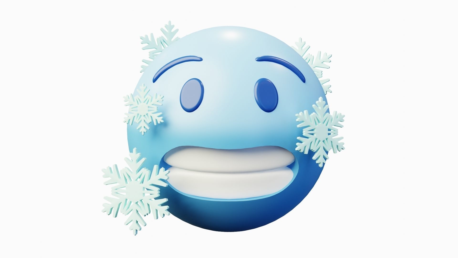 Freezing Cold Emoticon Emoji or Smiley 3D model | CGTrader