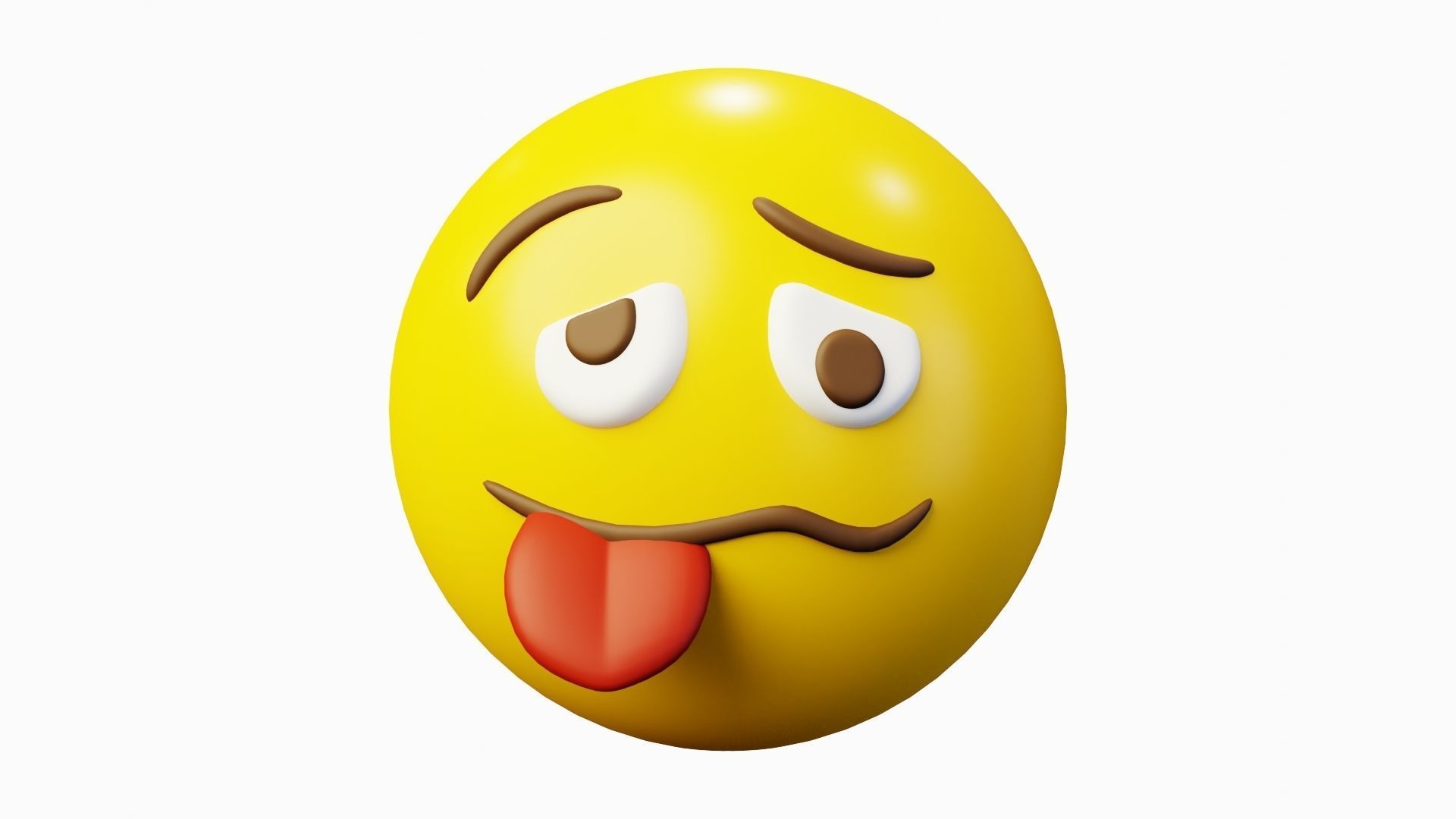 Drunk or Stupid Face Emoticon Emoji or Smiley 3D model | CGTrader