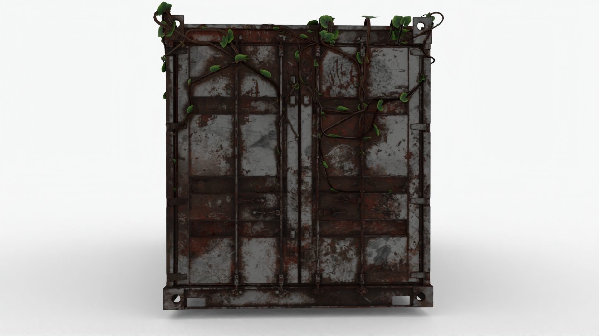 3D model Old Rusty Shipping Container with Ivy VR / AR / low-poly ...