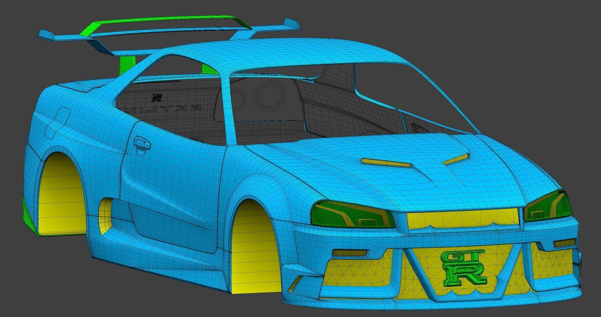 3D model Nissan GT-R R34 Concept GT-R R36 Widebody VR / AR / low-poly ...