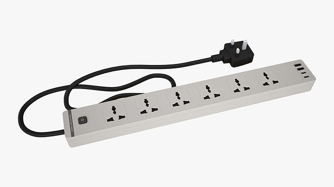 6-Way Extension Lead 3D model | CGTrader