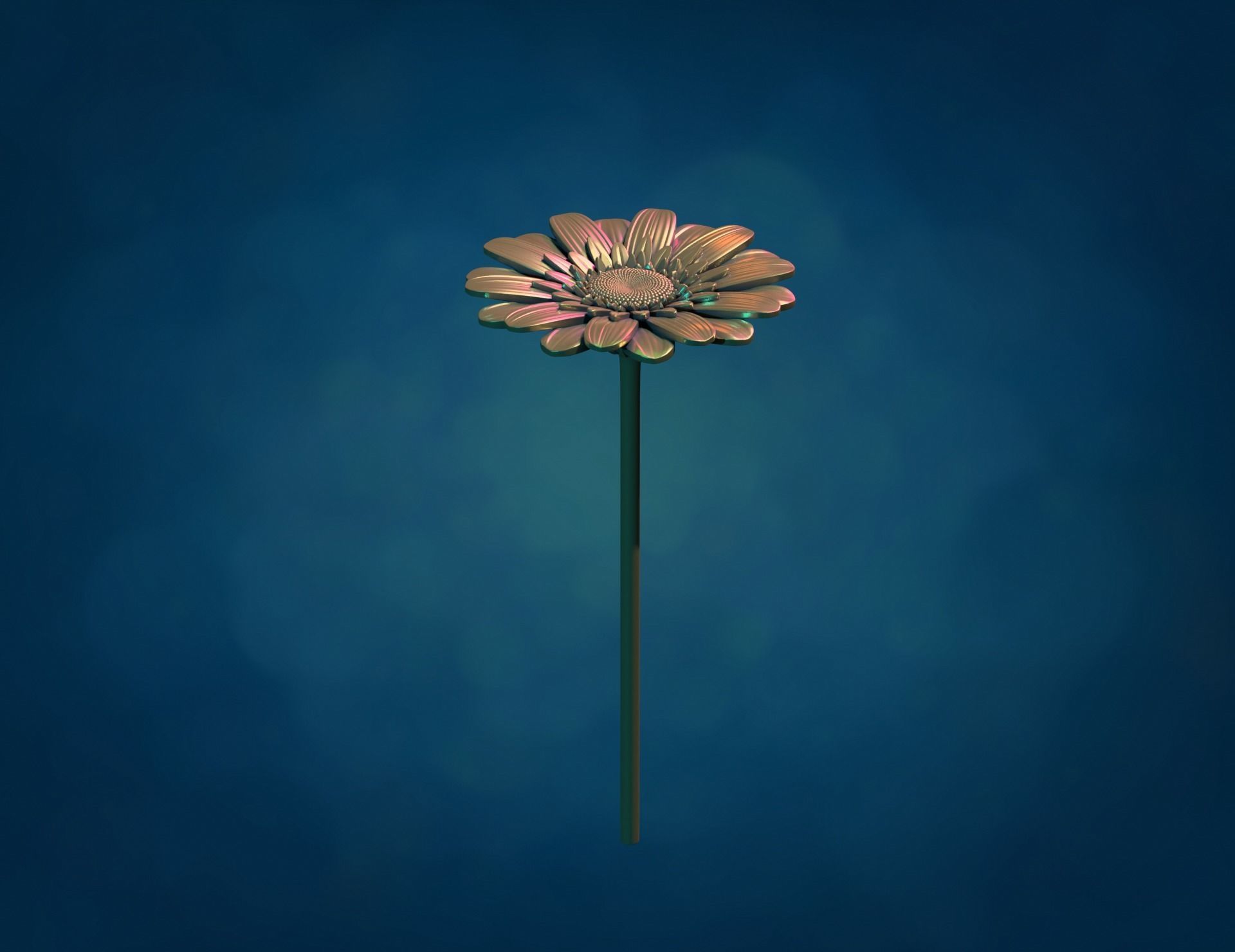 Daisy Gerbera Flower 3D model 3D printable | CGTrader
