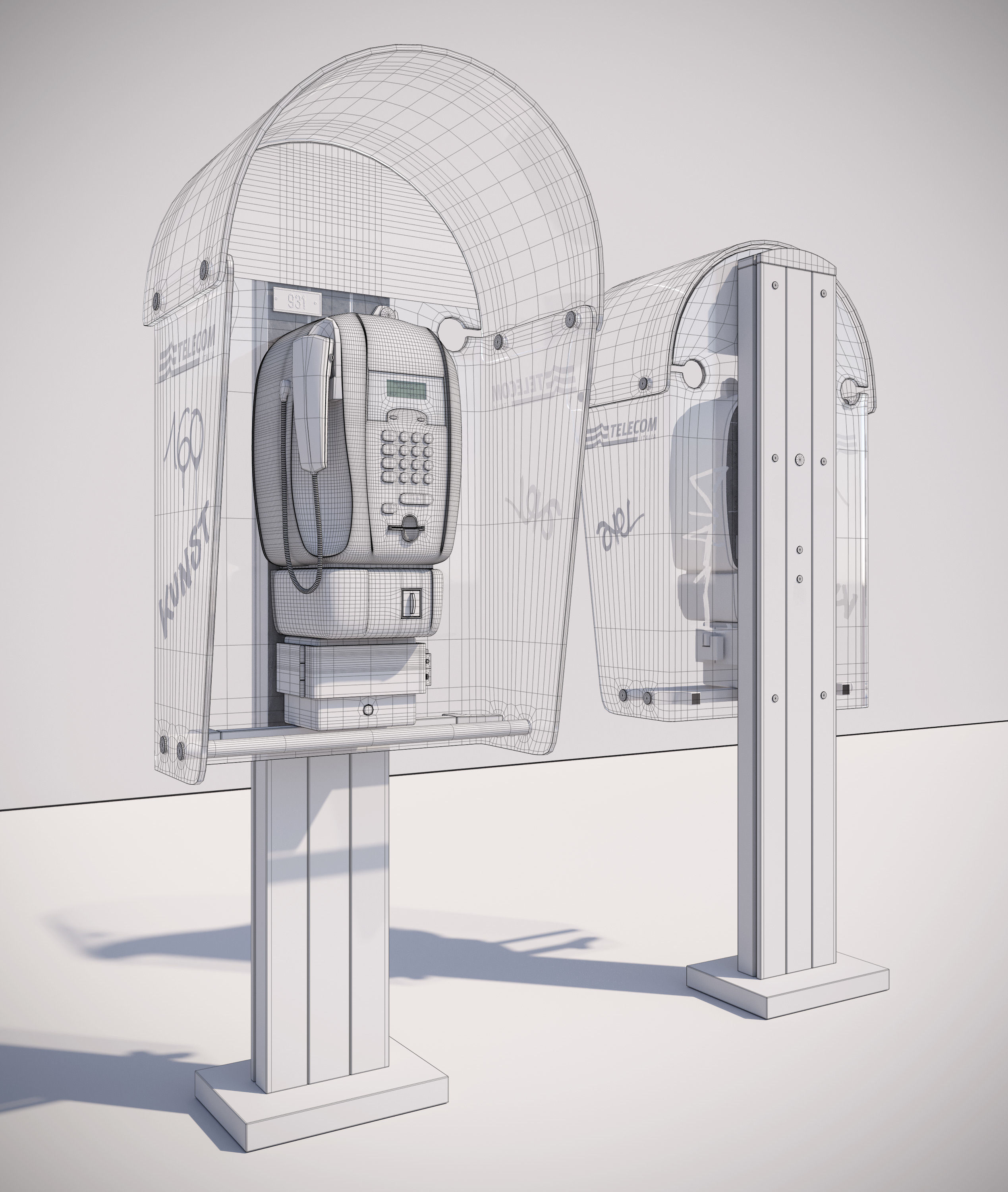Public Phone for Cinema 4D and Corona 3D model | CGTrader