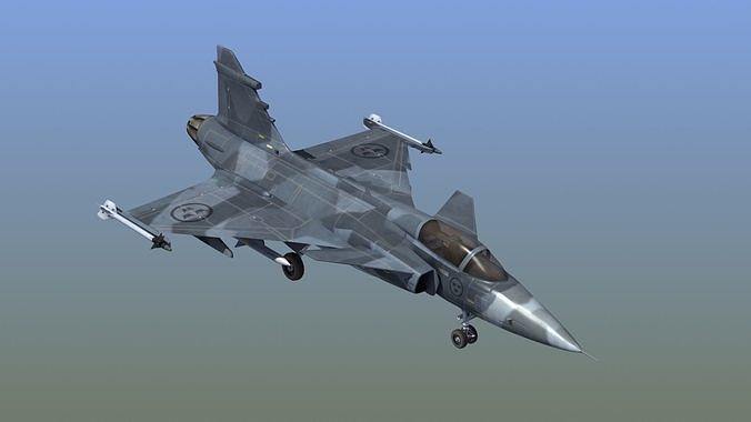 3D model JAS 39 Gripen VR / AR / low-poly | CGTrader