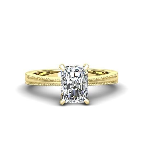 Engagement ring Lucia radiant 3D model 3D printable | CGTrader