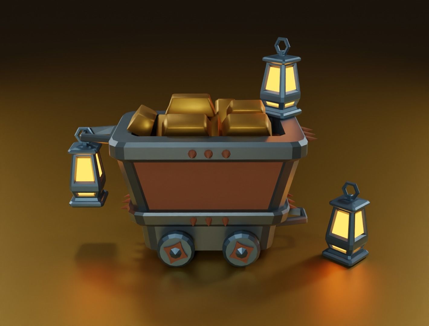 3D model Mining cart 3D model VR / AR / low-poly | CGTrader