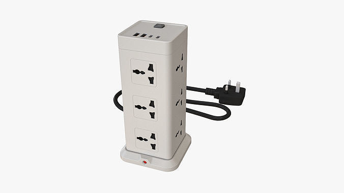 12-Way Tower Extension Lead 3D model | CGTrader