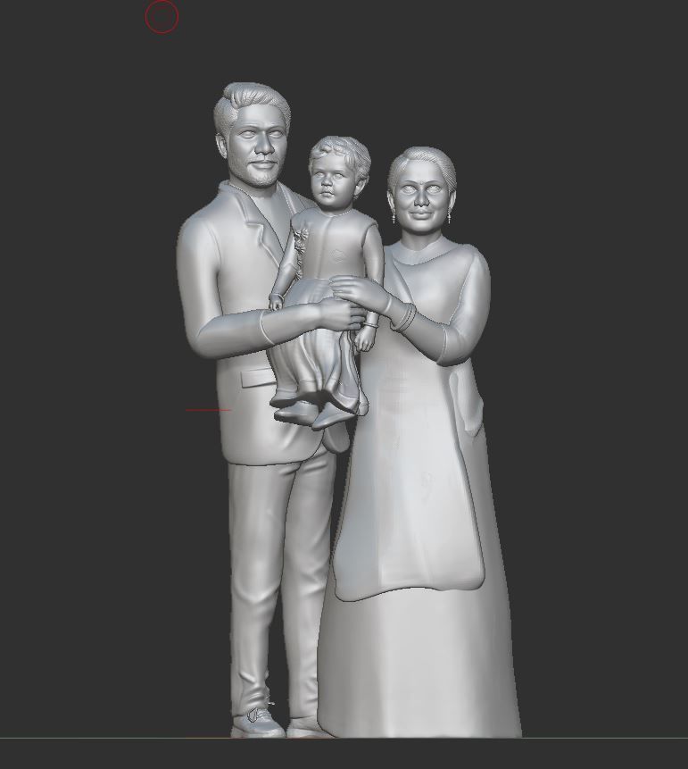 family miniature 3D model 3D printable | CGTrader