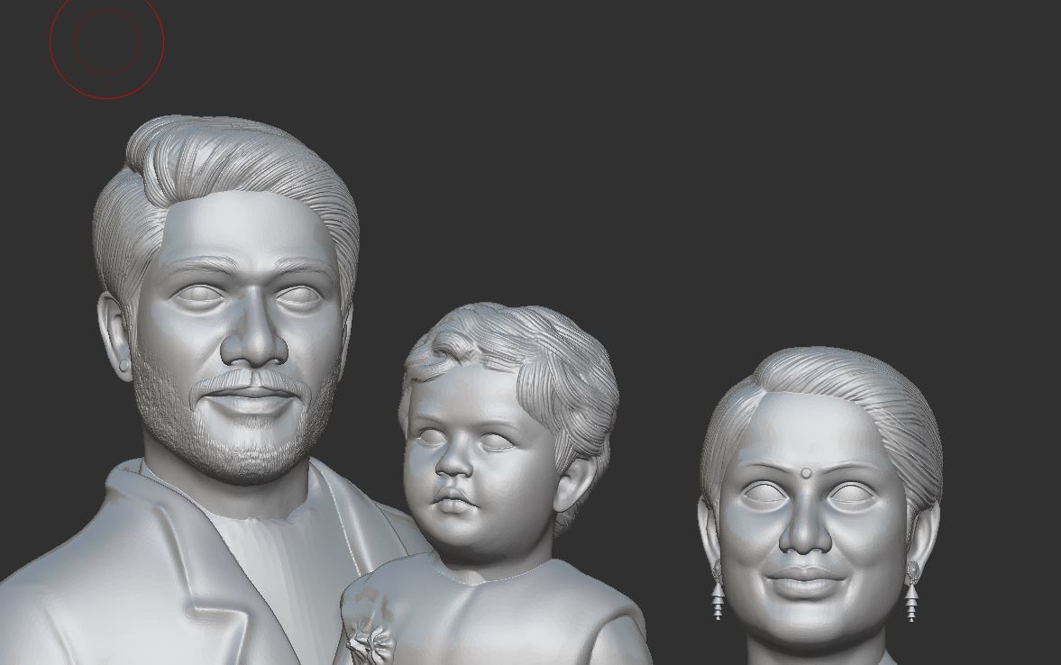 family miniature 3D model 3D printable | CGTrader
