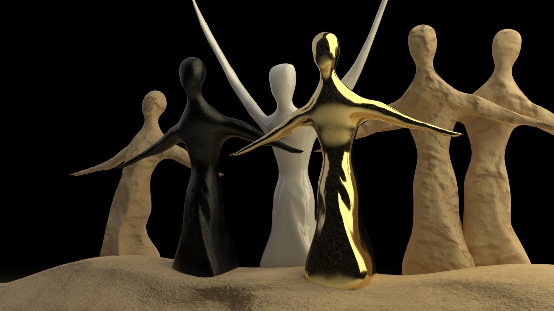 AFRICAN SCULPTURES STATUE - 6 3D model | CGTrader