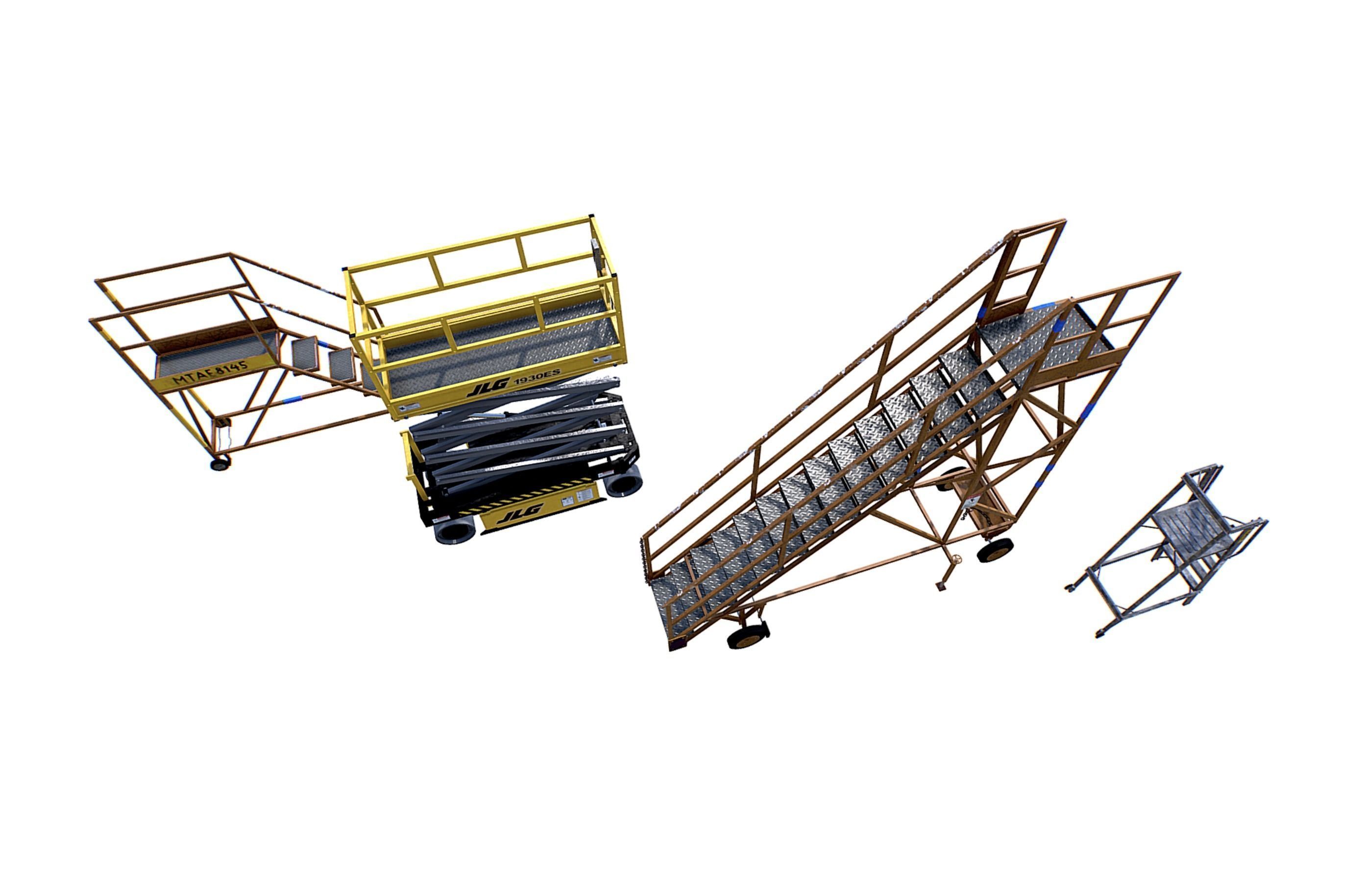 3D model Aircraft Maintenance Ladders Collection VR / AR / low-poly ...