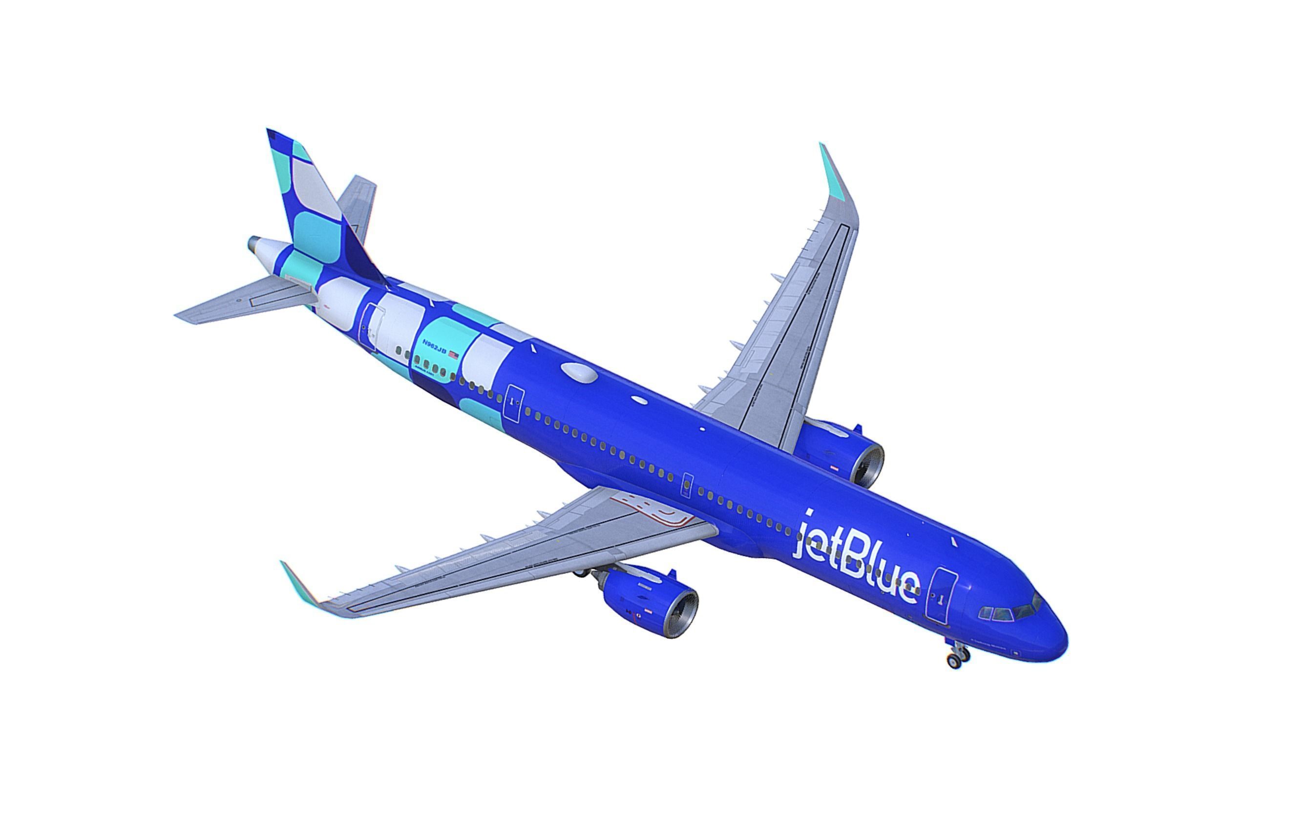 3D model Airbus A321neo jetBlue Airways New Livery VR / AR / low-poly ...