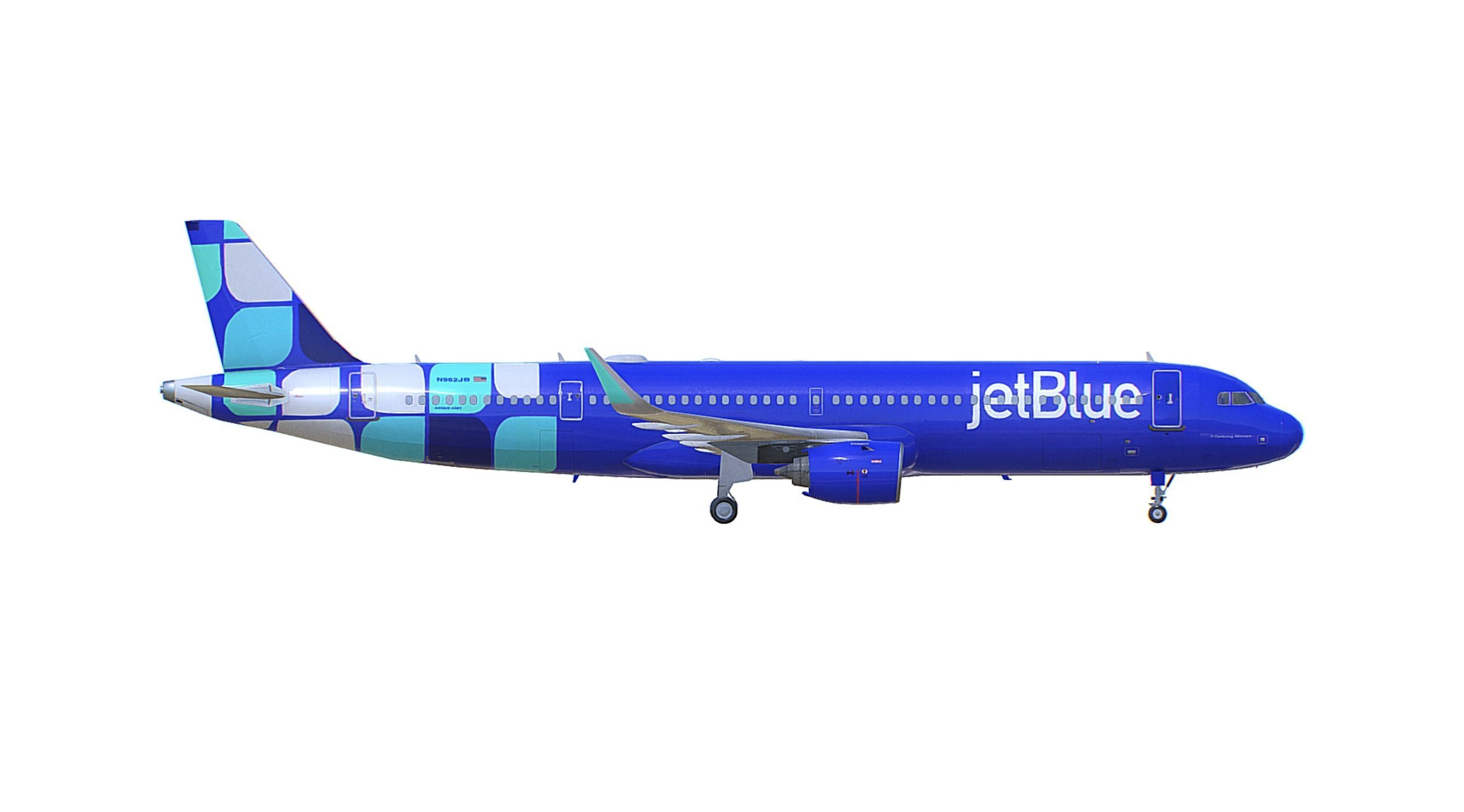 3D model Airbus A321neo jetBlue Airways New Livery VR / AR / low-poly ...
