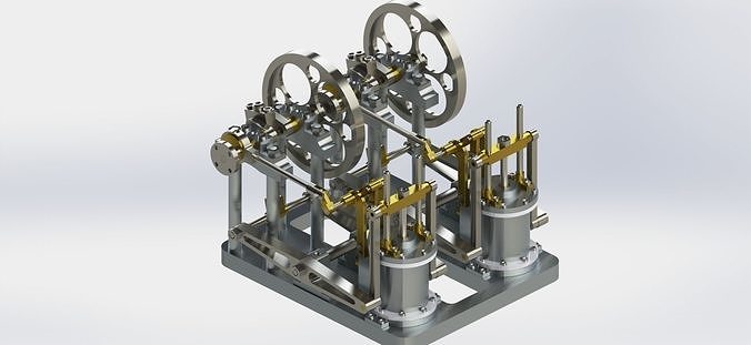 A TWIN CYLINDER SIDE BEAM STEAM ENGINE 3D model | CGTrader
