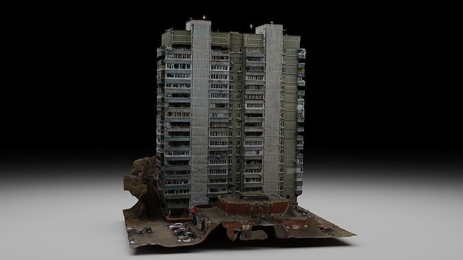 Old Soviet Panel Residential Building 3D model | CGTrader