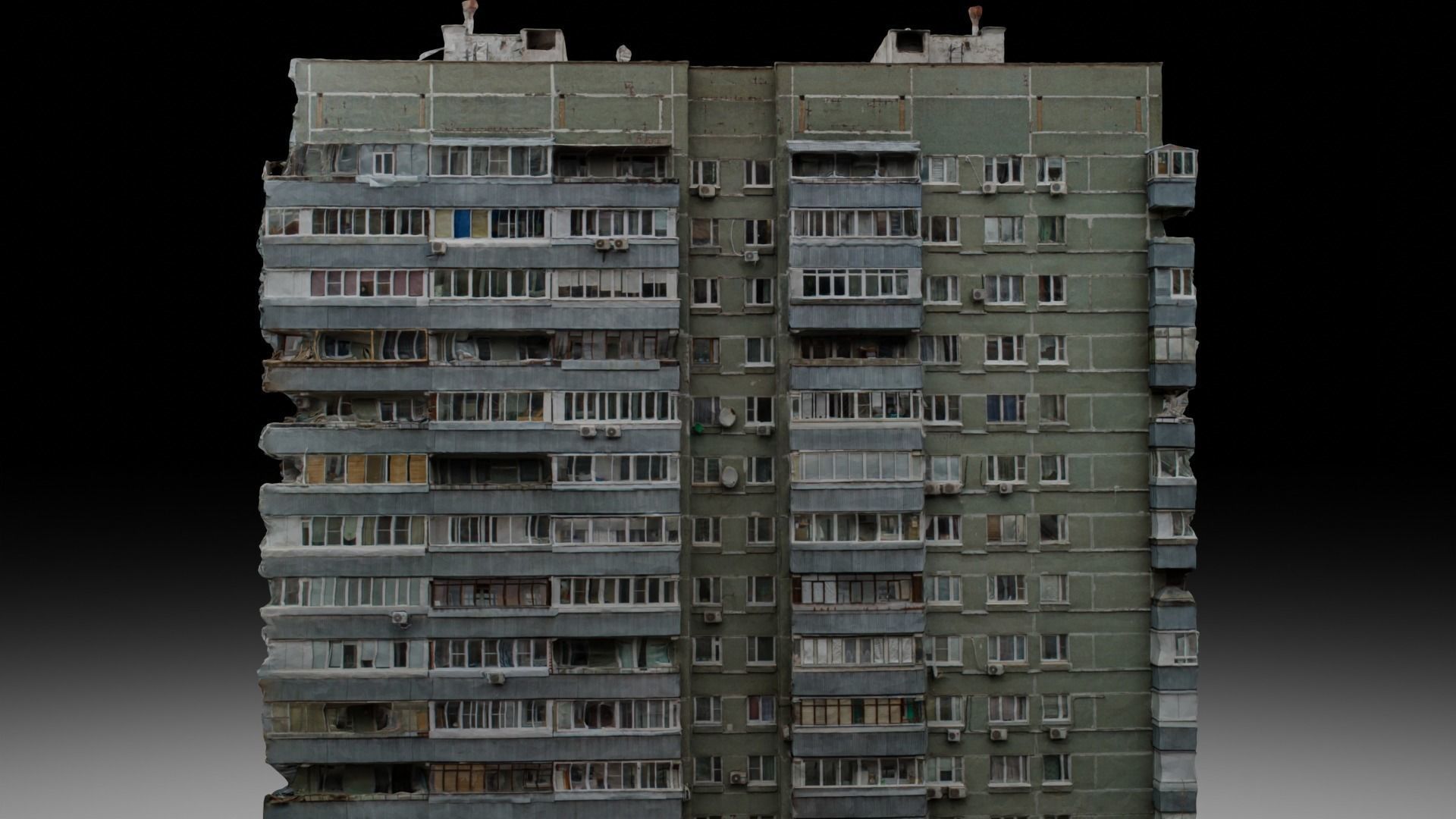 Old Soviet Panel Residential Building 3D model | CGTrader