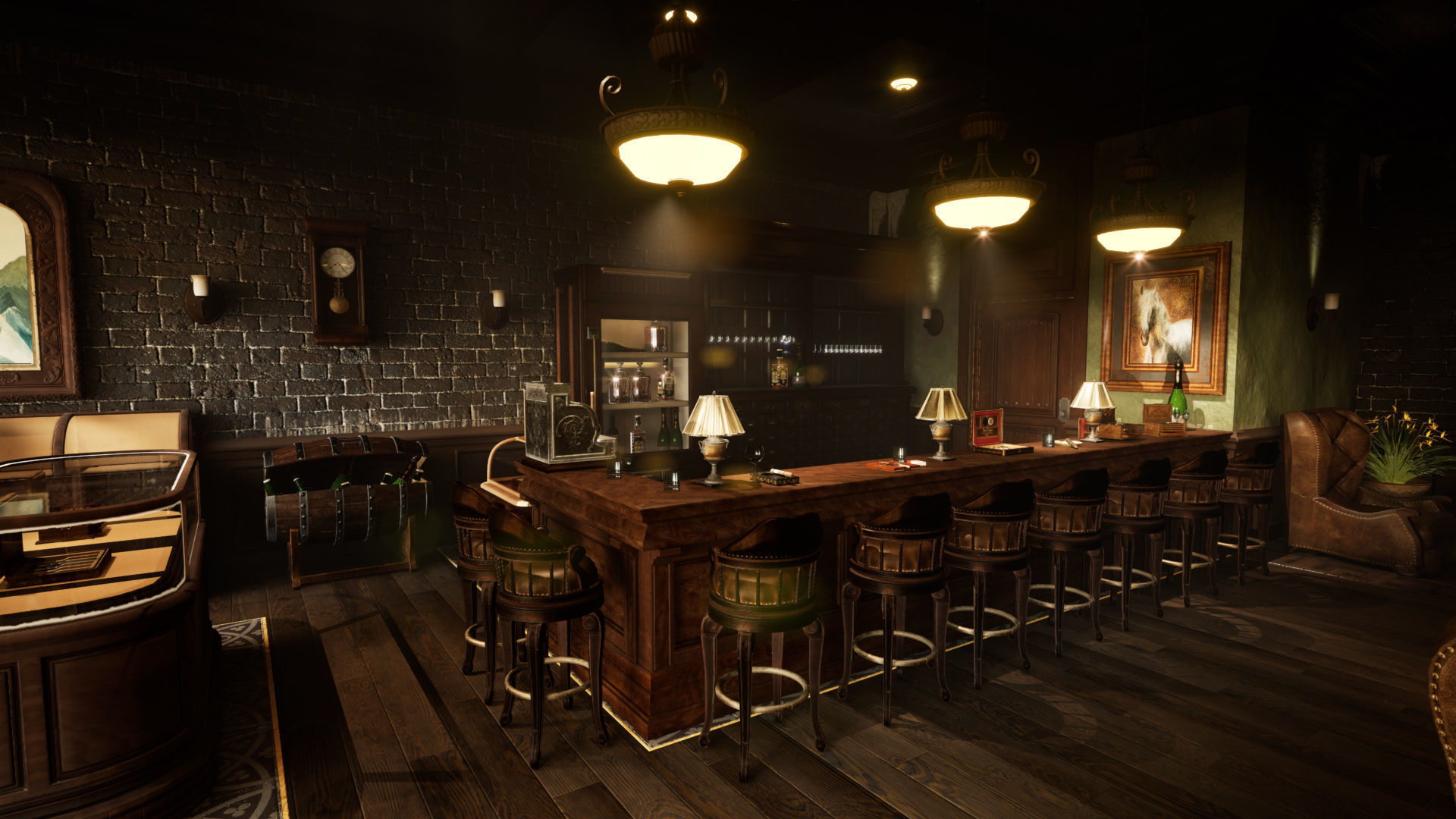 3D Model Collection Cigar Store Pub Environment - Asset Pack VR / AR ...