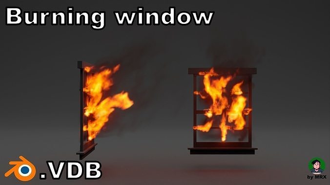 Burning window vdb 3D model animated | CGTrader