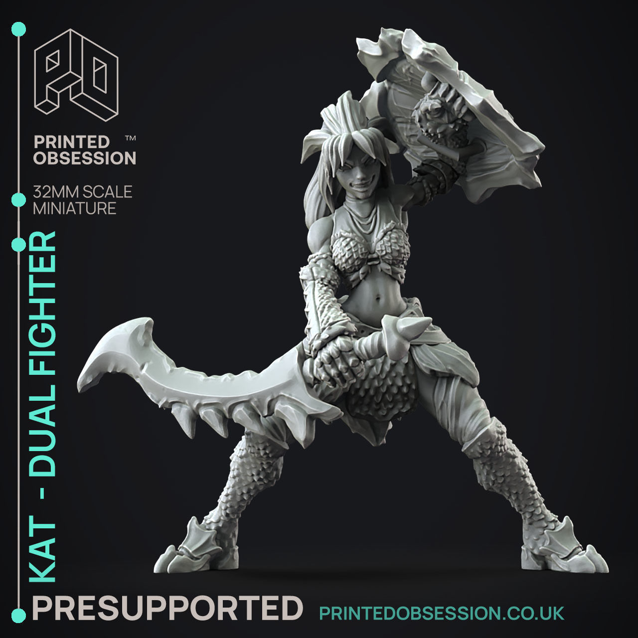 Kat - 3D Printable TTRPG - PRESUPPORTED - 32mm Scale 3D model 3D ...