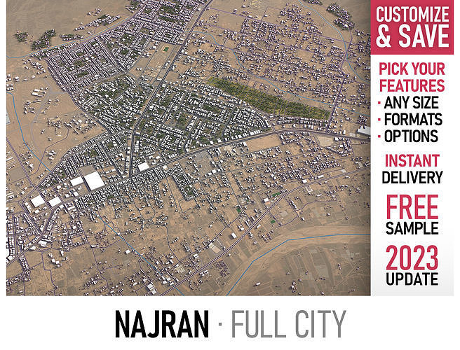 3D model Najran - 3D City Model VR / AR / low-poly | CGTrader