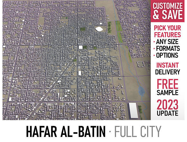 3D model Hafar al-Batin - 3D City Model VR / AR / low-poly | CGTrader