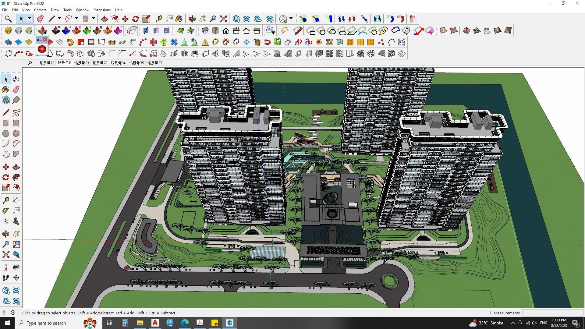 Interactive spaces in Apartments SketchUp model Master plan 3D model ...