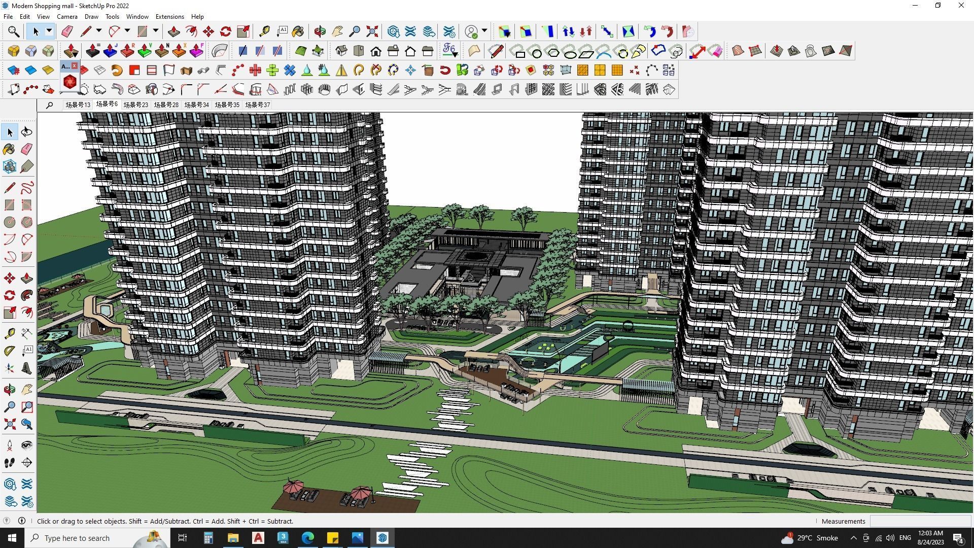 Interactive spaces in Apartments SketchUp model Master plan 3D model ...