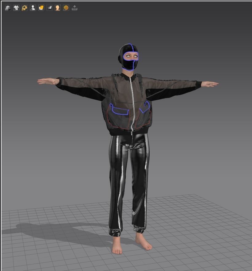 Bomber jacket pants avatar with walking animation 3D model animated ...