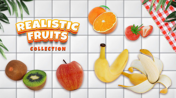 3D Model Collection Realistic Fruits VR / AR / low-poly | CGTrader