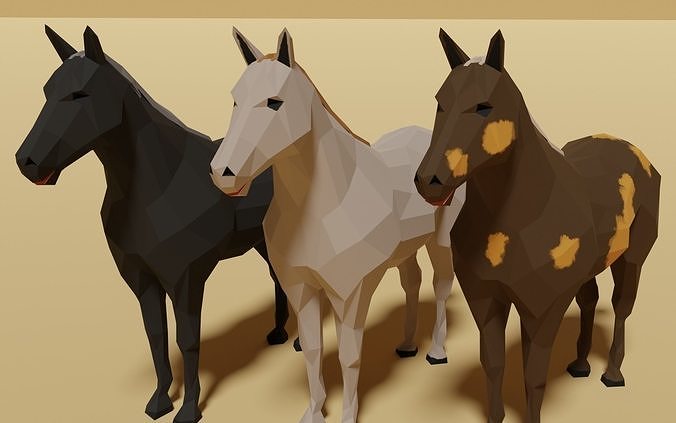 3D model Low Poly Horses Pack VR / AR / low-poly | CGTrader