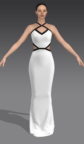 3D model Hourglass diamond cut dress VR / AR / low-poly | CGTrader