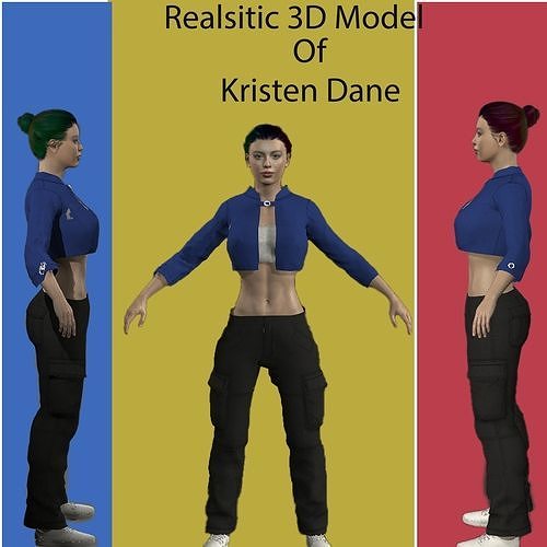 3D model Realistic femal Kristen Dane VR / AR / low-poly | CGTrader